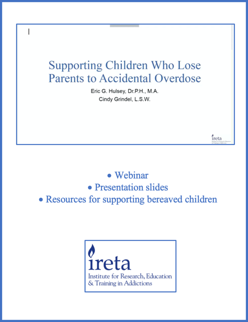 Supporting Children who Lose Parents to Accidental Overdose | Support ...