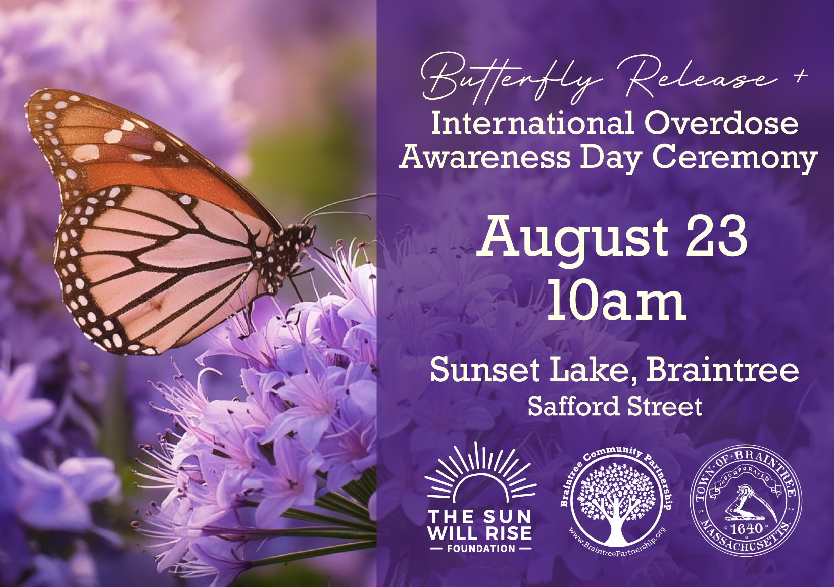 Butterfly Release & International Overdose Awareness Day Ceremony ...